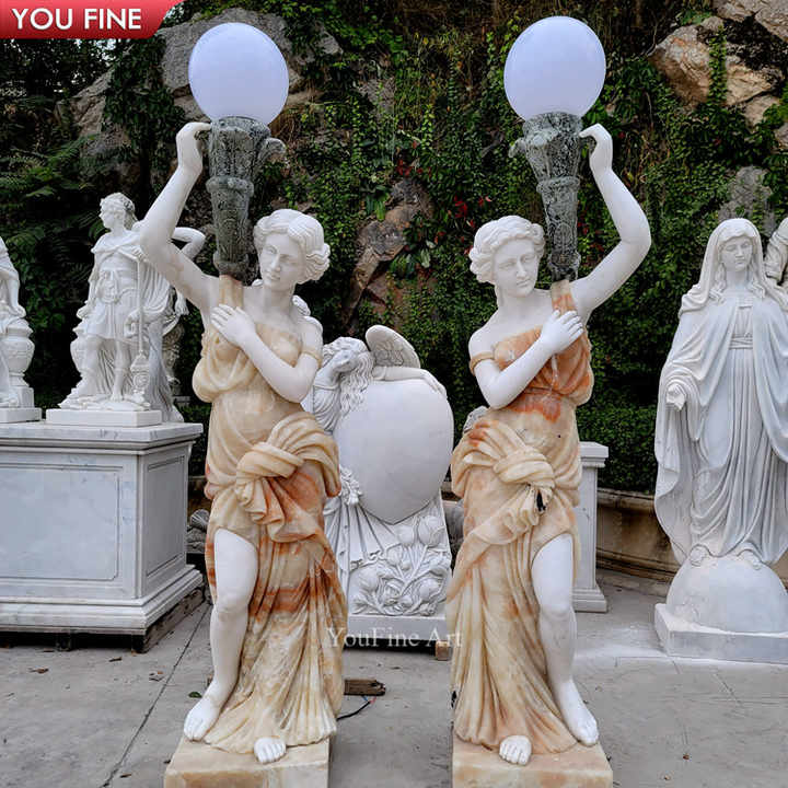 Outdoor Garden Life Size Marble Human Figure Statue Light| Alibaba.com