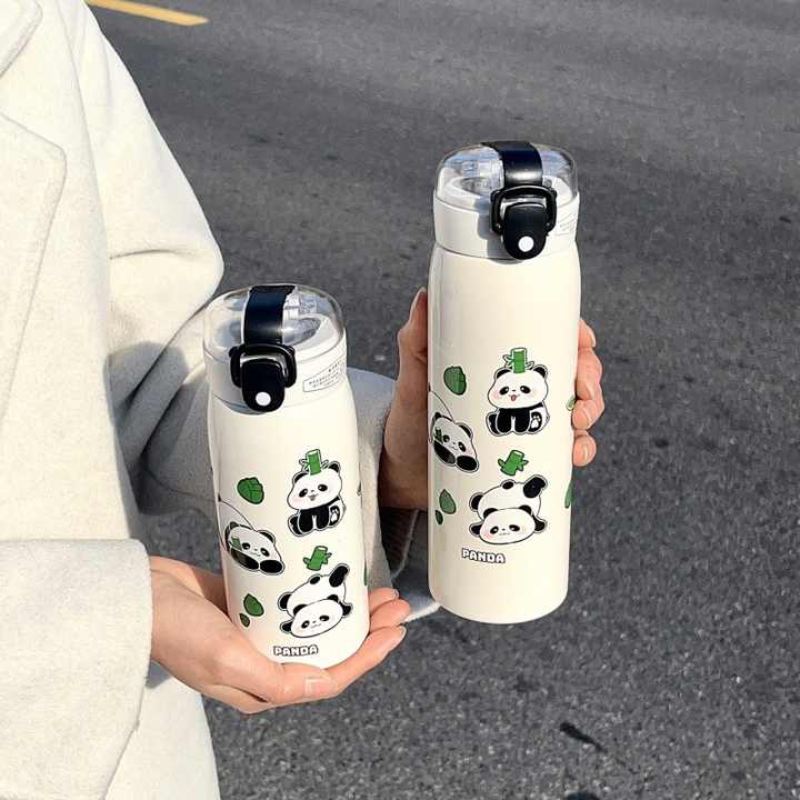 Cute Panda Student Kids Portable Stainless Steel Flask