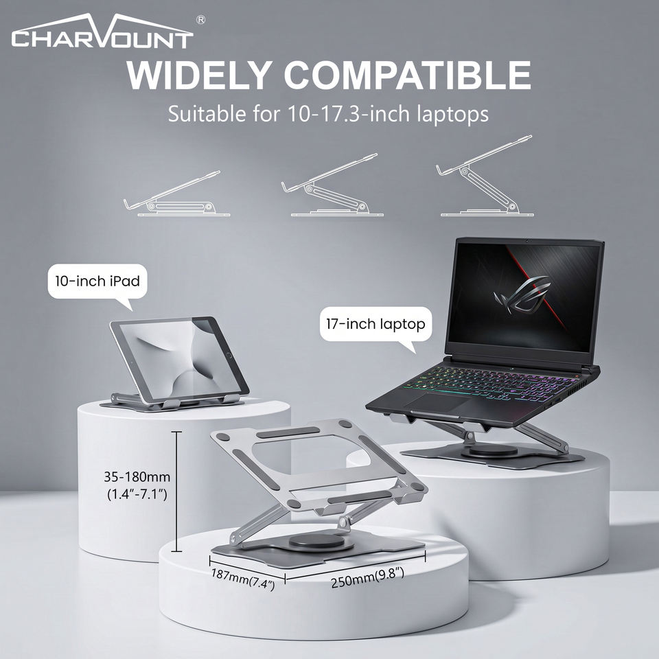 Ergonomic Laptop Stand Carbon Steel Adjustable Holder 360 Degree ...
