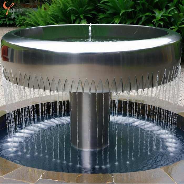 Large Modern Metal Crafts Outdoor Garden Stainless Steel Fountain ...