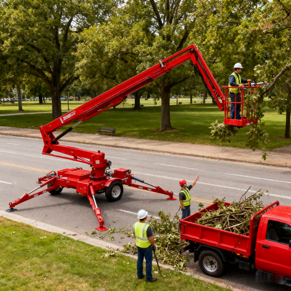 EU Articulated Towable Lift Trailer Boom Lift Bucket Lifting Boom ...