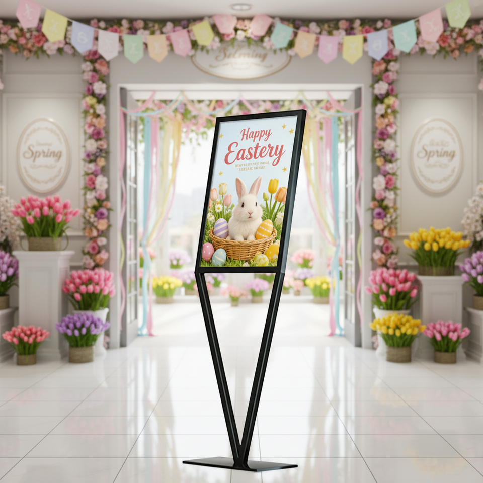 Adjustable Heavy Duty Aluminum Sign Stand with Poster Holder Portable ...