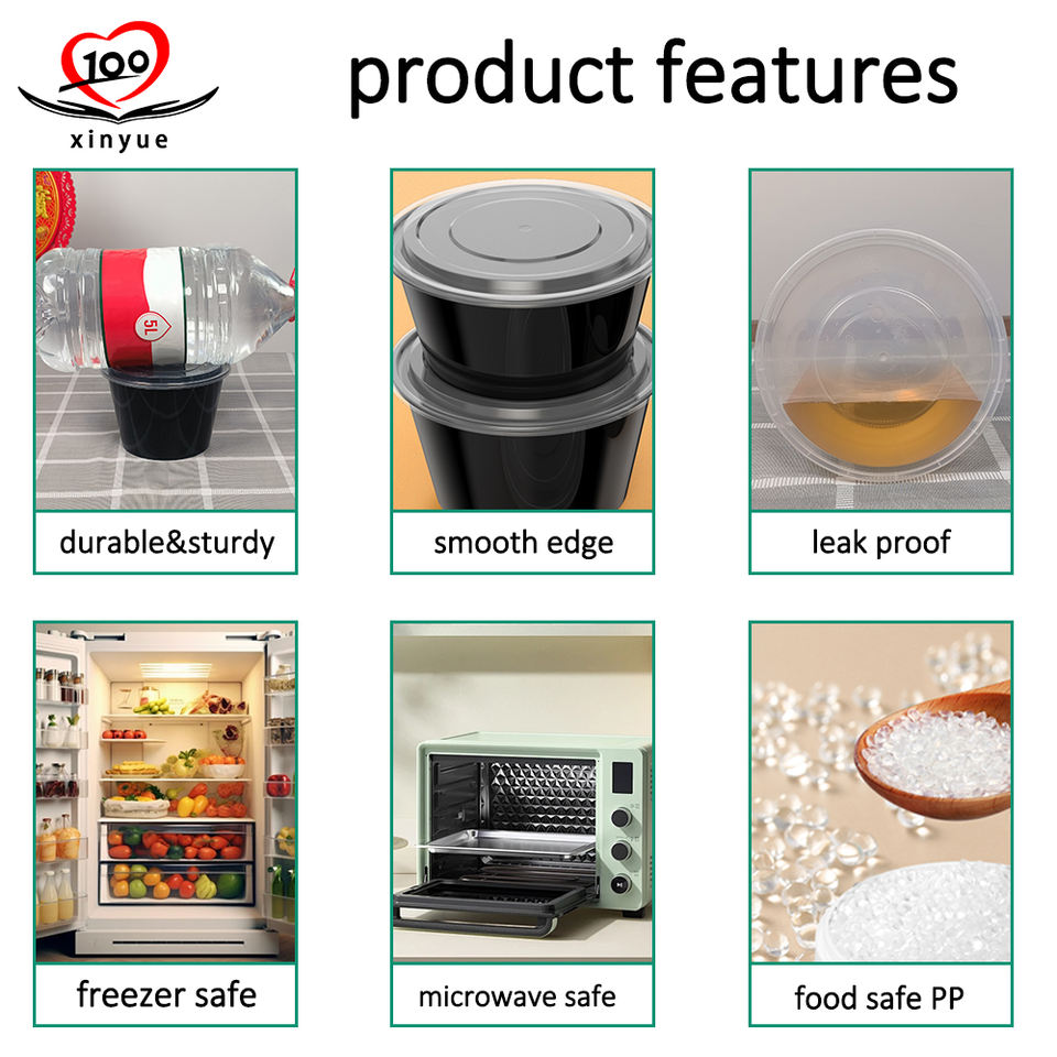 Microwave Safe Disposable Plastic Meal Prep Container with Clear Lid ...
