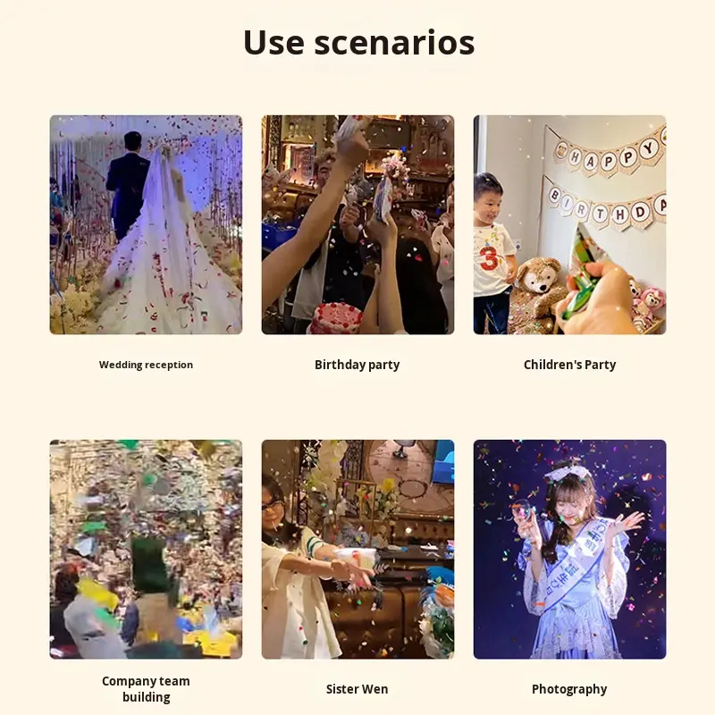 Handheld Pull Fireworks Spray Tube Confetti Automatic Inflatable ...