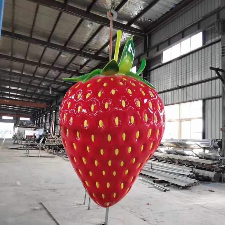Fiberglass Strawberry Statue - Perfect for Garden Decor