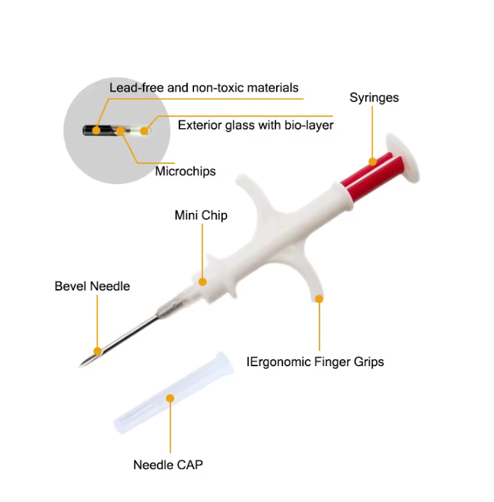 ICAR Approved Injectable Cat Dog Pet Microchip 134.2kHz Frequency Mini ...