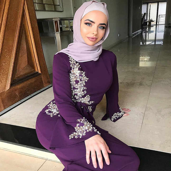 Modest Stylish Hijab Islamic Clothing Abaya Women Dubai Muslim Dresses ...