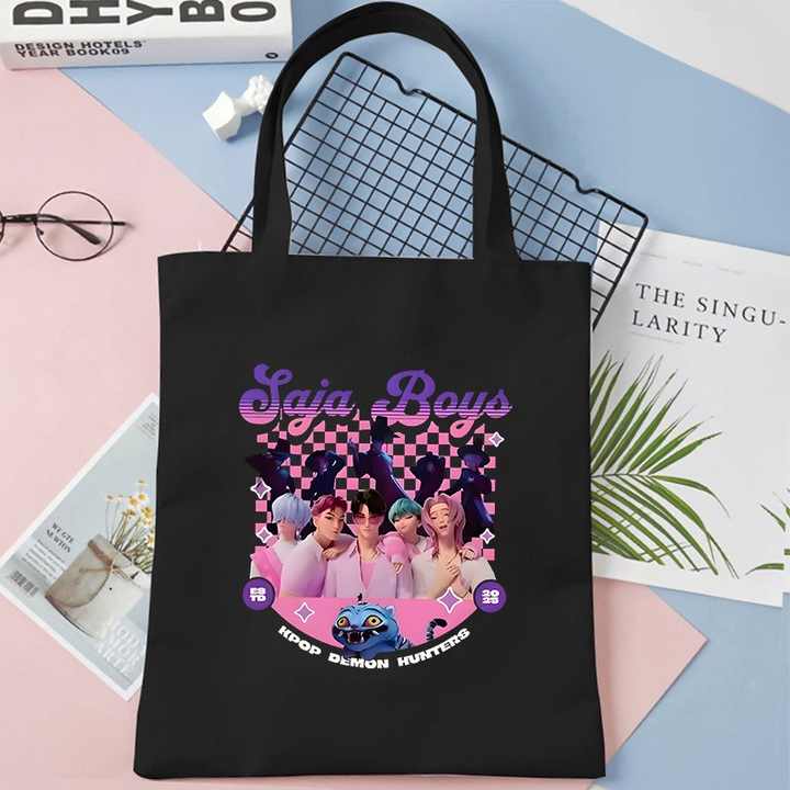 The New K Pop Demon Hunters Bags Cartoon Shopping Bags Fashionable ...