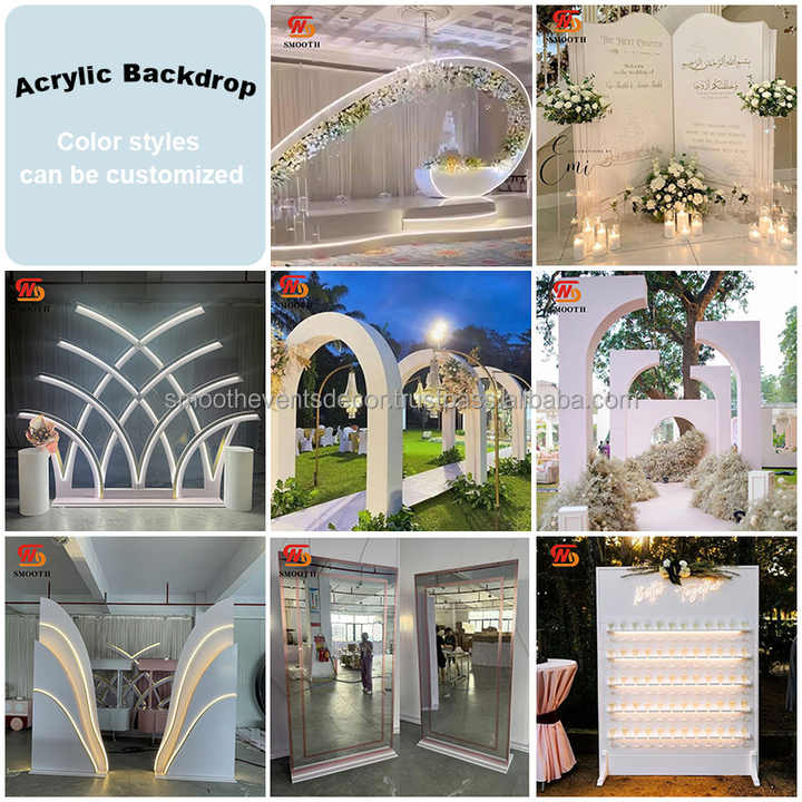 SMOOTH Wedding Aisle Stage Led Arch Decoration White PVC Arch Frame ...