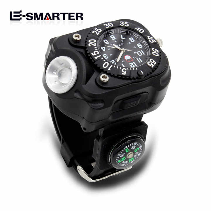 Outdoor LED Wrist Flashlight - USB Rechargeable Smart Compass