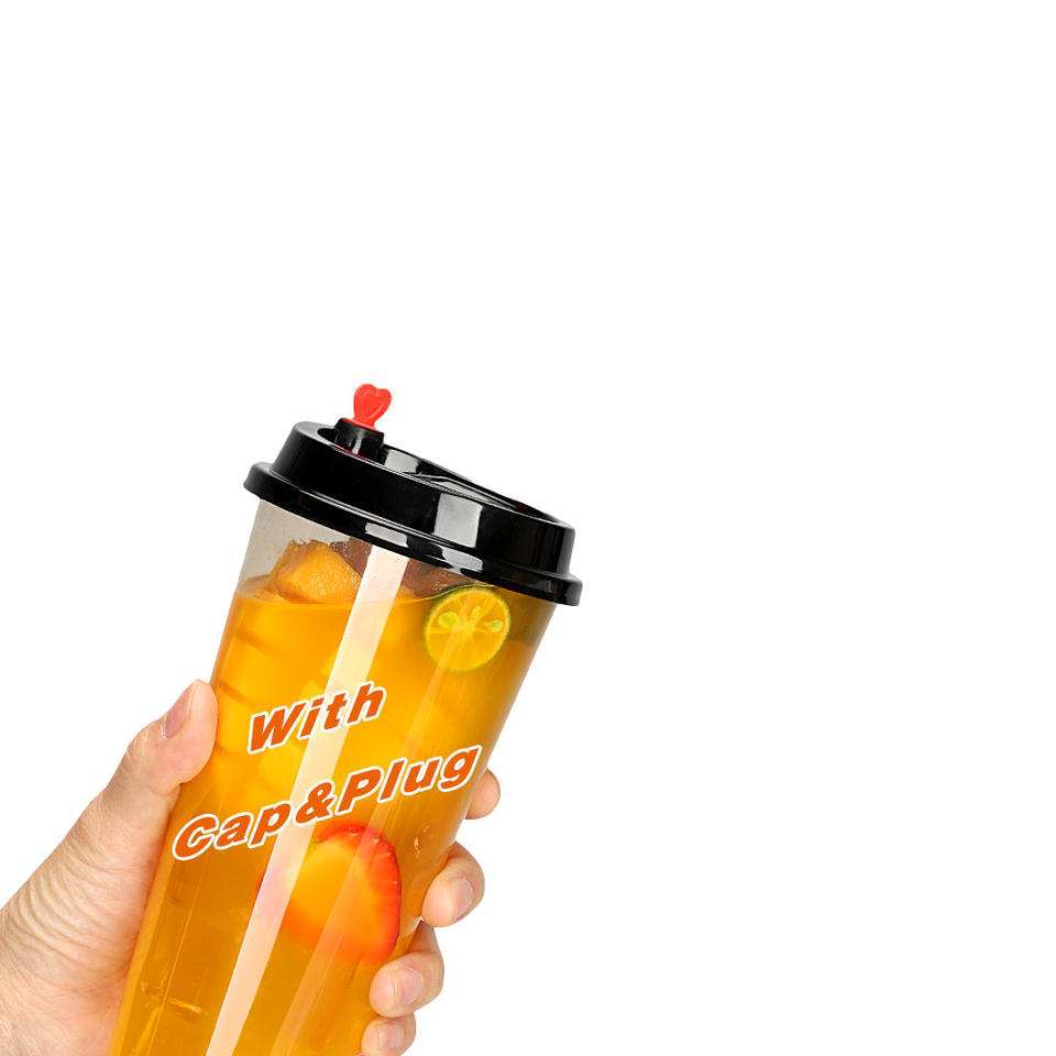 Custom Disposable Clear PP Plastic 700ml UV Printed 90mm Diameter Drink ...