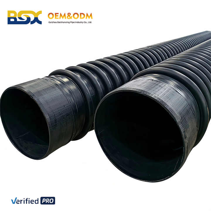 OEM 2025 Custom Size HDPE Carat Tube DN200-DN1000 Thick Black Rain Water Pipe Durable ...