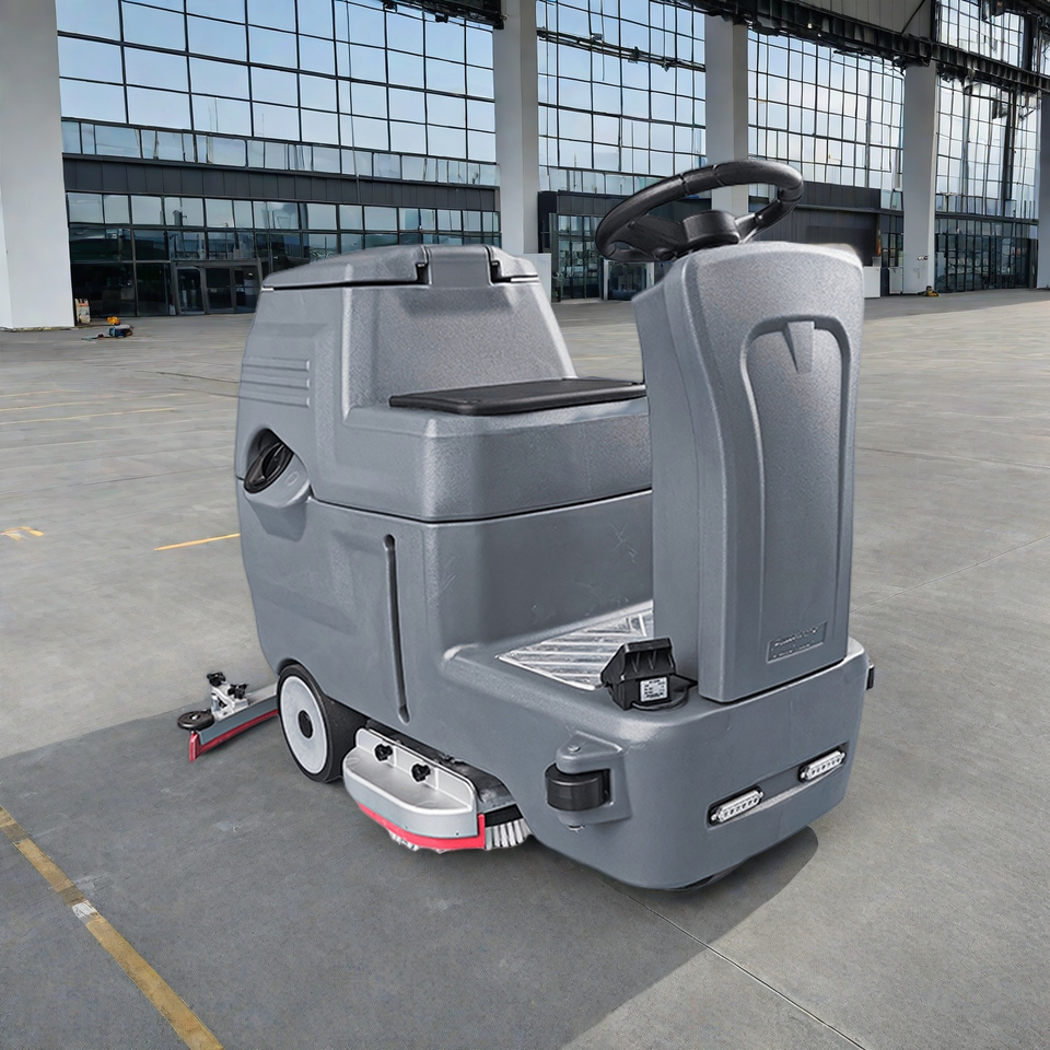 24V Battery-powered 550W Ride-on Floor Scrubber Cleaner Machine with ...