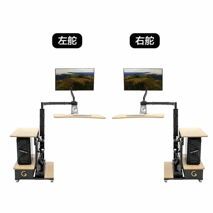 Professional Gamer Desk with Adjustable Height & Monitor Mount for ...