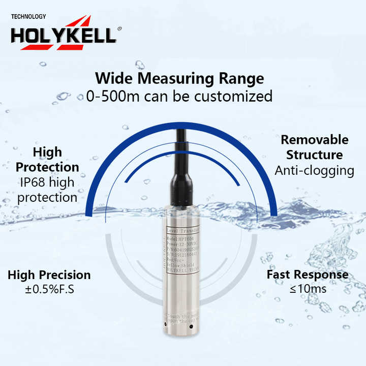 Holykell HPT604 Mida la profundidad del agua del mar Sensor de nivel de ...