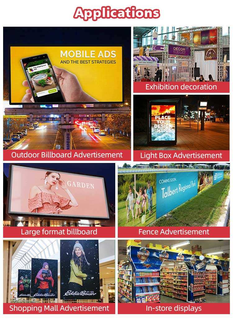 Front Lighted OEM Bending Banner 440 Tarpaulin Printable Advertising ...