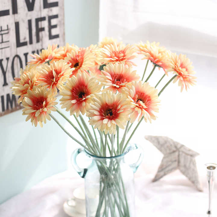 Artificial Silk Gerbera Daisy Flowers for Home Decoration Floral ...
