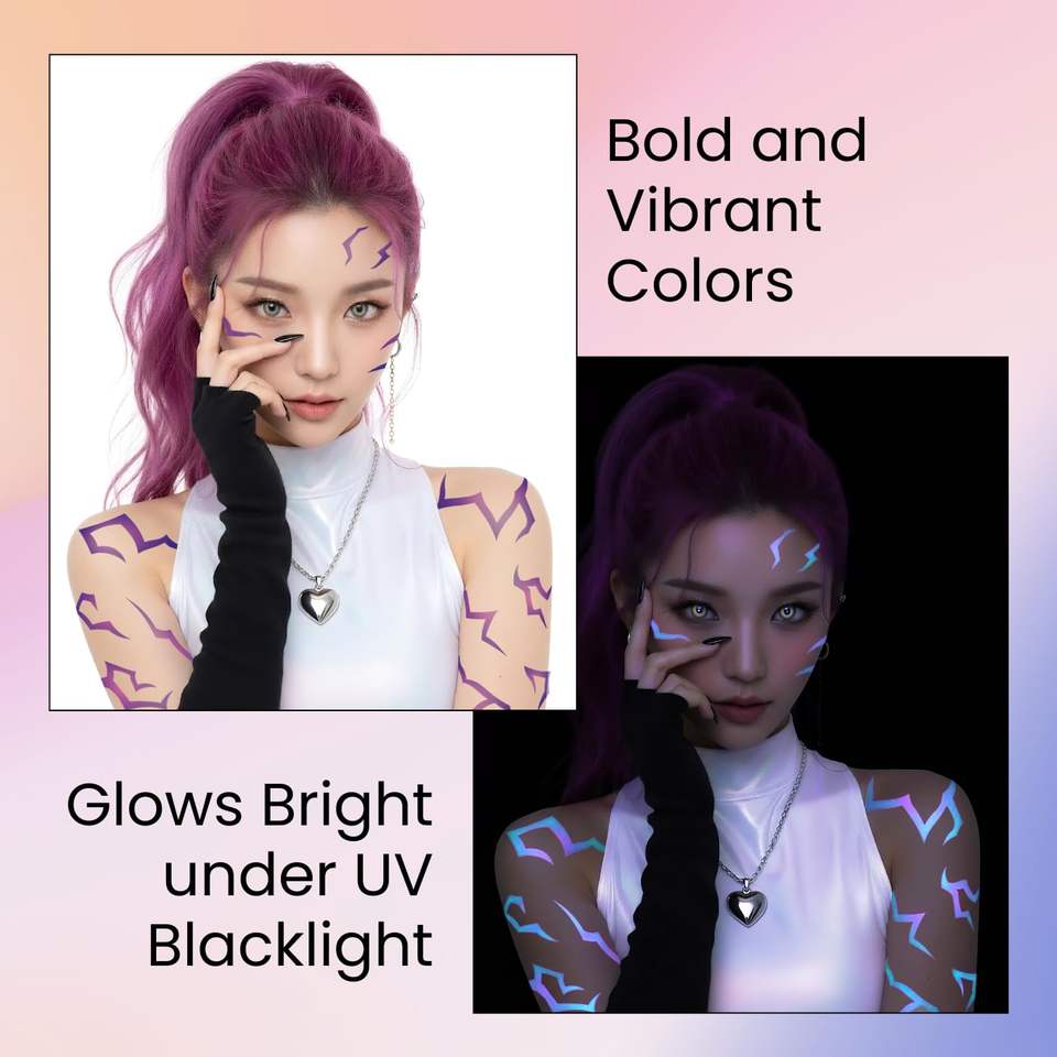 Holografik Laser K-Pop Demon Hunters Halloween Paper Temporary Tattoo ...