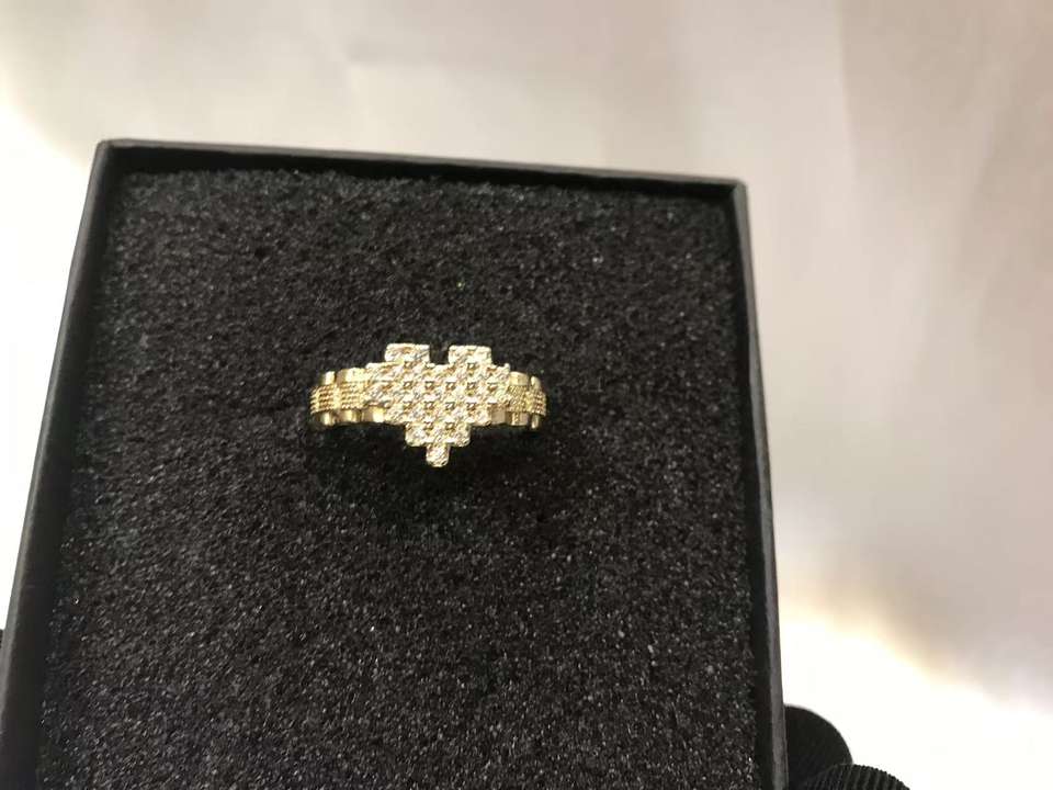 Custom Cartoon Ring Trendy Stainless Steel Nugget Rollie Heart Diamond ...