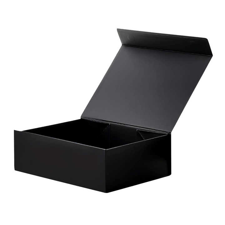 Luxury Black Folding Cardboard Box - Customizable Packaging