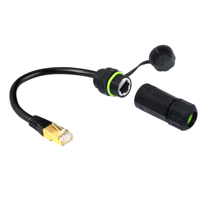 Panel Mount RJ45 Shielded STP Connector - Waterproof Ethernet
