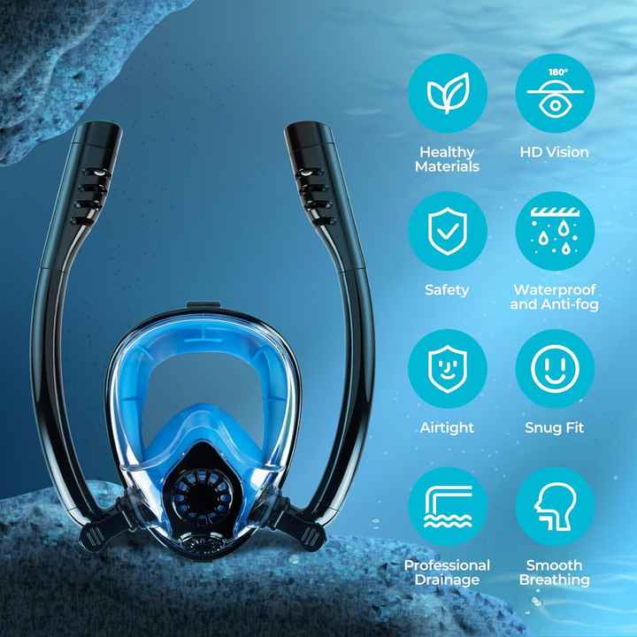 GOYOJO 0.5L High Pressure Full Face Scuba Diving Mask & Tank