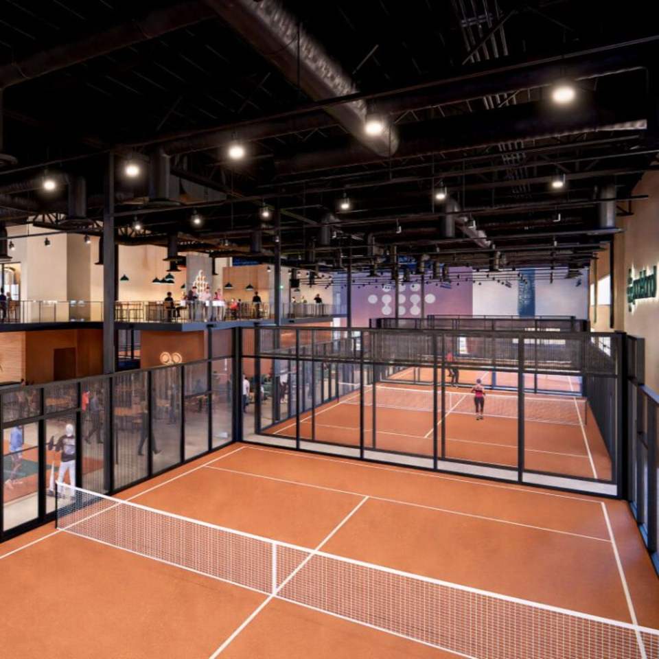 EU Standard Full Glass Paddle Court With Artificial Grass and LED Light ...