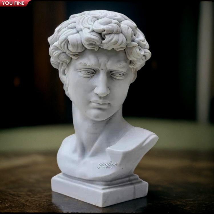 Life Size David Statue - Hand Carved Natural Marble Bust