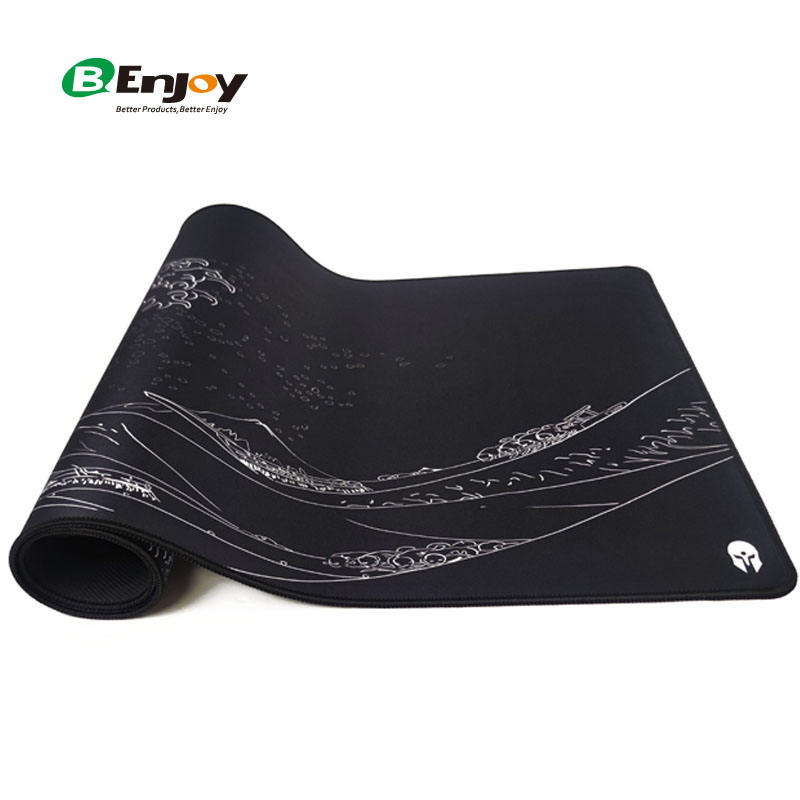 Custom Eco-friendly Large Black Gaming Mouse Pad Polyester Fabric Anti ...