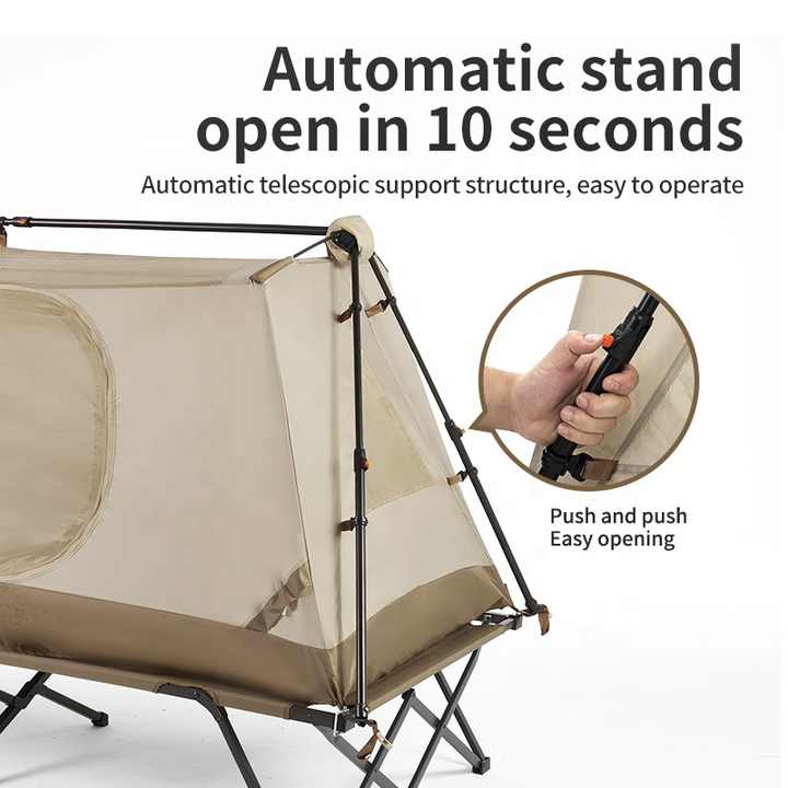 Naturehike Outdoor Camping Sleeping Cot Tent with Bed A-type Roof off Ground Automatic Tent