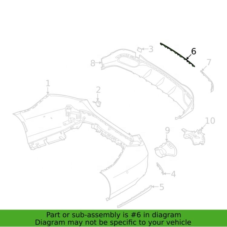 OEM 2238856702 2238856802 2238856902 Rear Bumper Lower Molding Rear ...