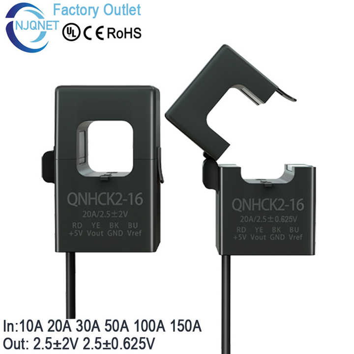 Hall Effect DC Current Sensor QNHCK2-16 10A 20A 30A 50A 100A 150A 200A Out 2.5V 0.625V 2V Split ...