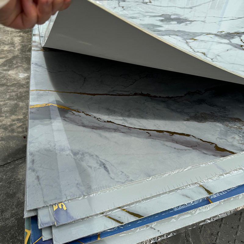 Modern Easy Clean Customized PVC Marble Sheet Wall Panels for the Bank ...