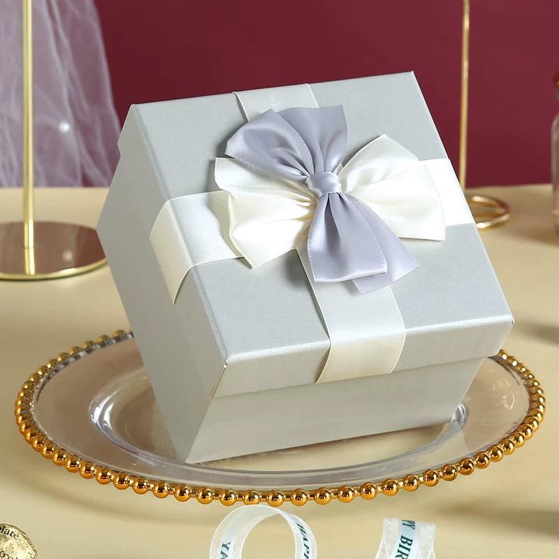 Custom Logo High-End Gift Box with Star Charm Rigid Two-Tone Square ...