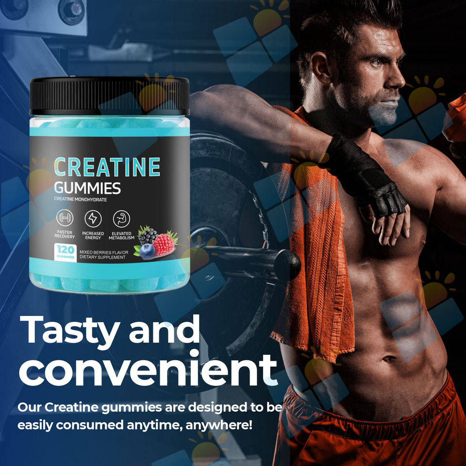 SUNI High Quality True Content Creatine Gummies 5000mg 3 Party Tested ...