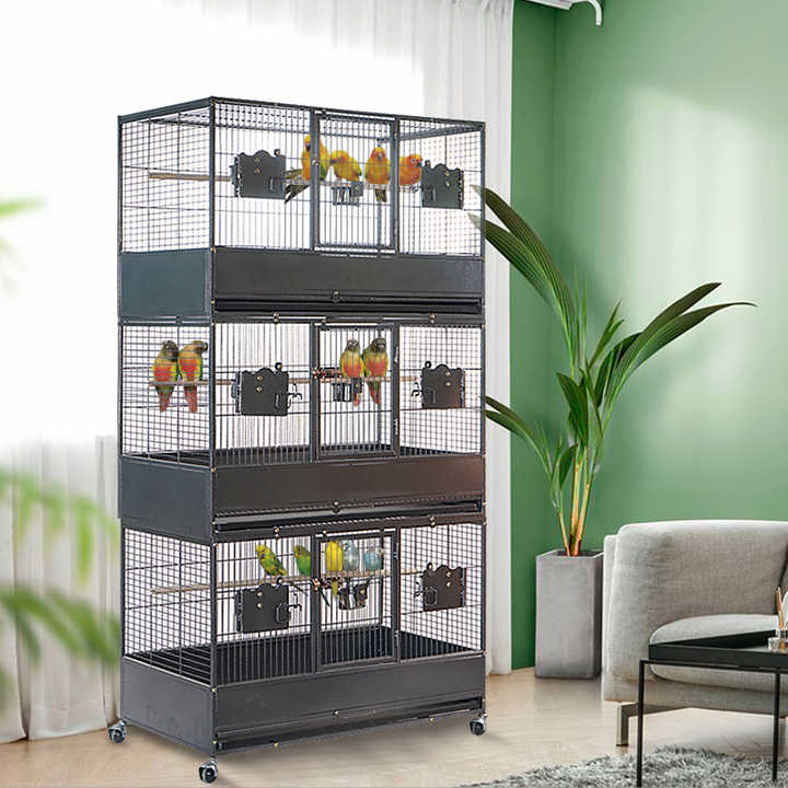 Iron Metal Stainless Steel Big Size Bird Cage Brass Parrot Canary ...