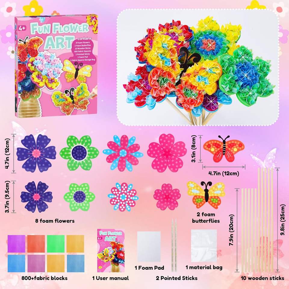New 2026 Diy Poke-in Art Flower Bouquet Arts and Crafts Diy Kit ...
