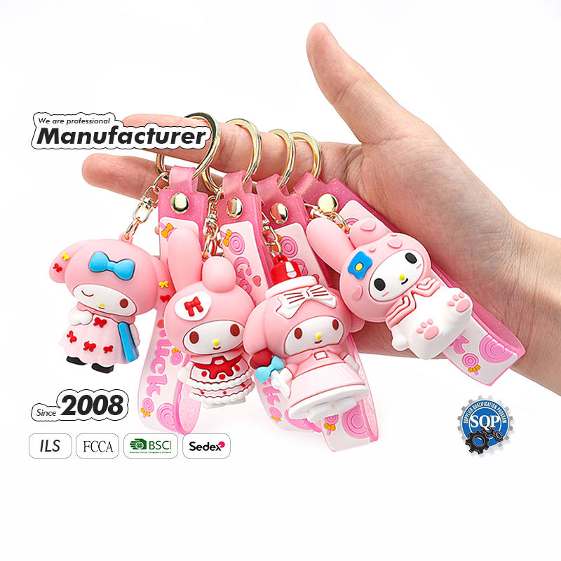 Customizable Cartoon Keychains - Durable PVC Rubber