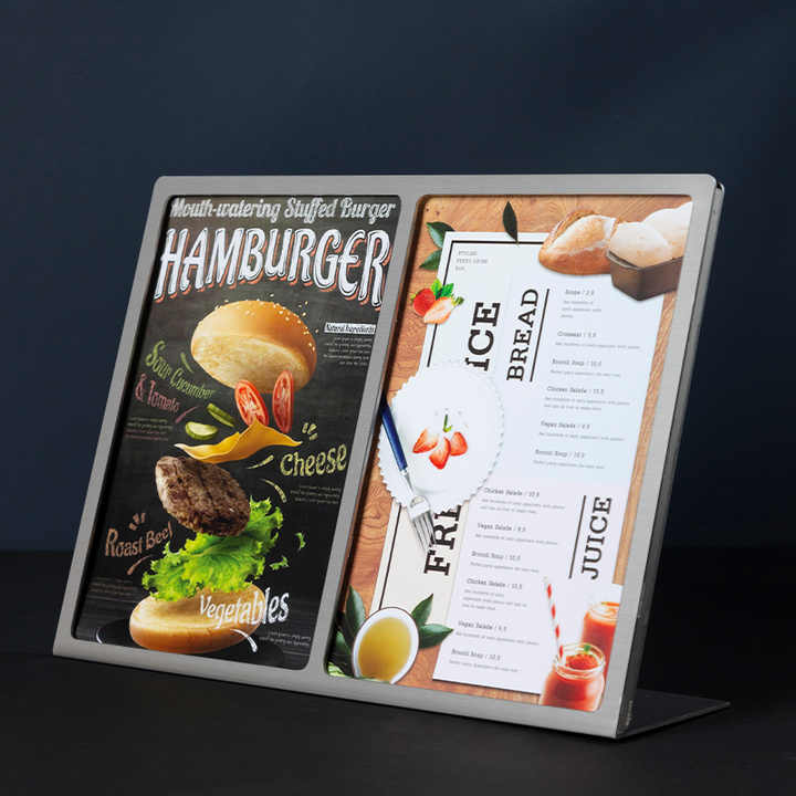 Stainless Steel Menu Display Stands - Versatile & Durable
