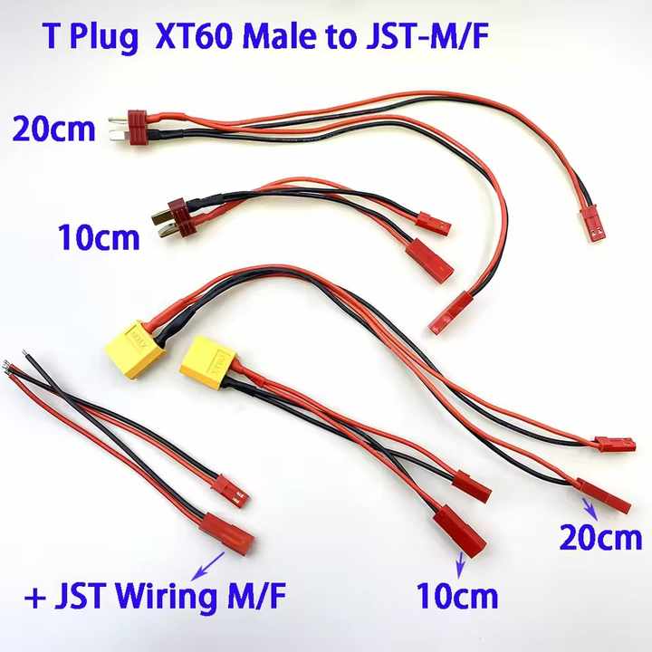 XT Plug XT60 Convert JST Plug Male and Female Ribbon Cable Avionics ...