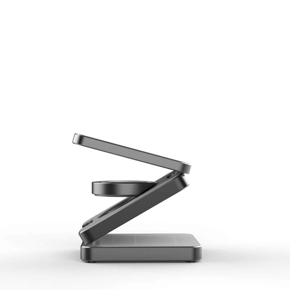 Hot Selling Electric Portable 3-in-1 Foldable Magnetic Wireless Charger ...