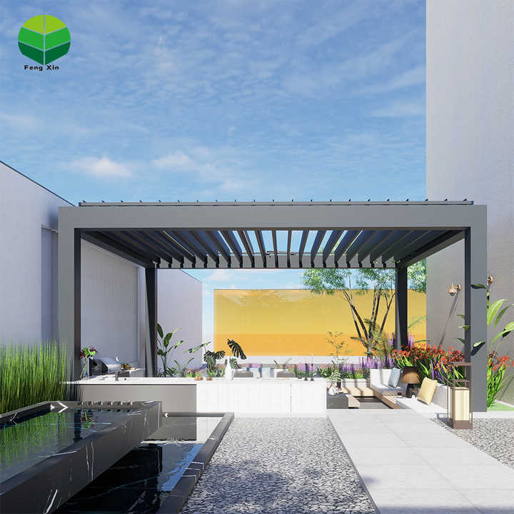 Custom Aluminum Pergola with LED Lights - Durable & Stylish