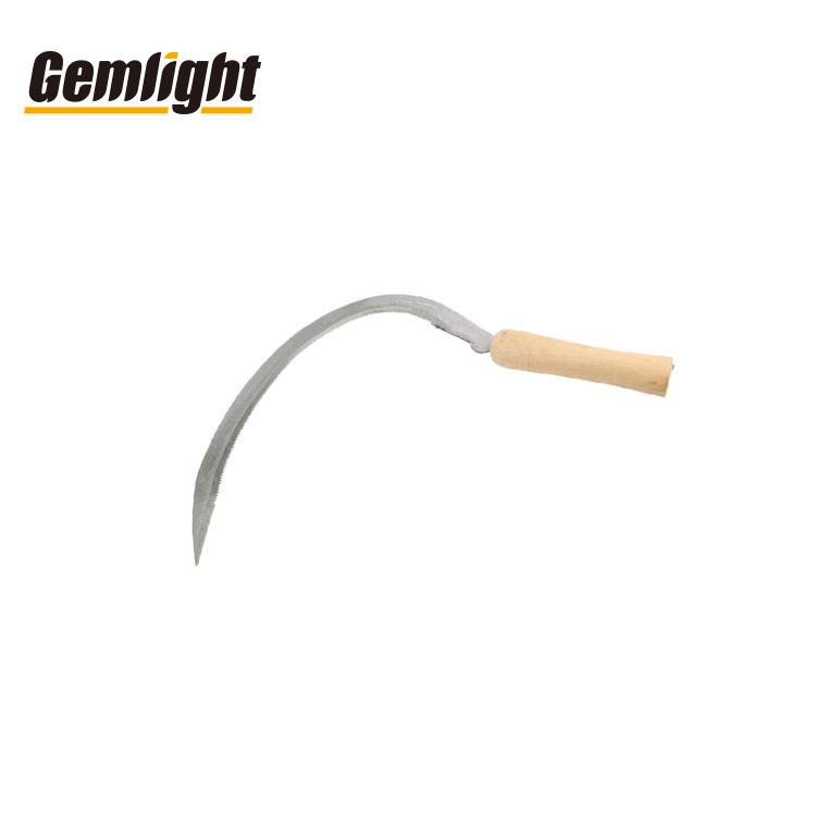 Industrial Grade 12-Inch Sickle with Wooden Handle