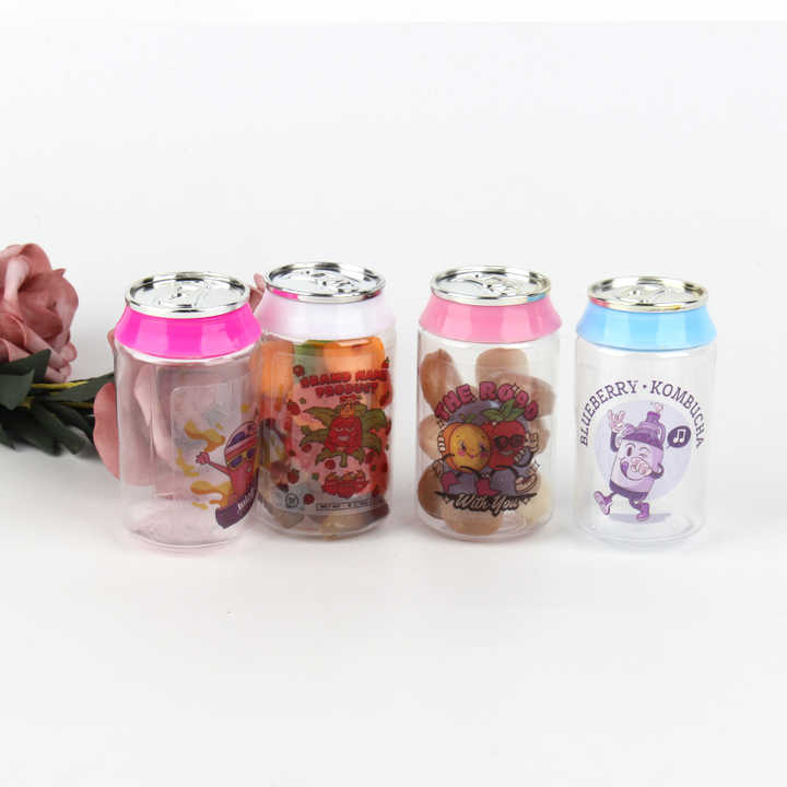 Custom Plastic Can with Sticker for 3.5g Dry Flower Packaging