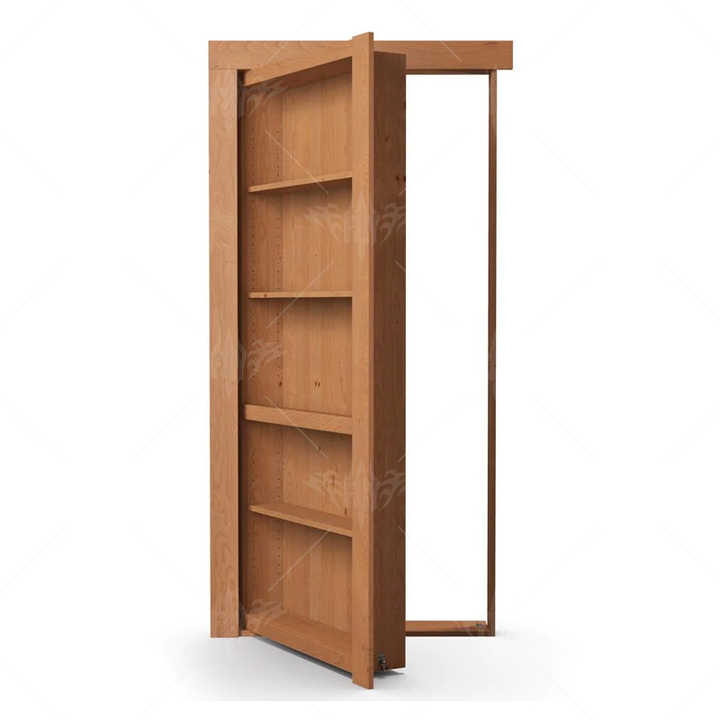 Solid Wood Hidden Door Hinges - Customized Bookcase Doors