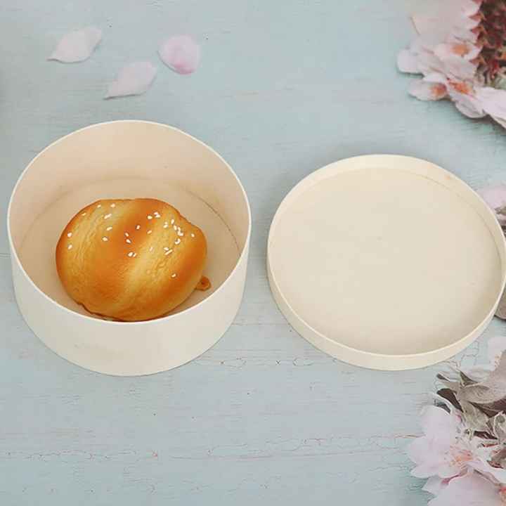 Round Birch Wooden Gift Box Lid for Cheesecake Cookies Cupcakes for ...