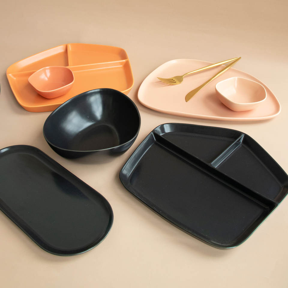 Joyye Porcelain Stoneware Dinnerware Set Irregular Colorful Modern ...