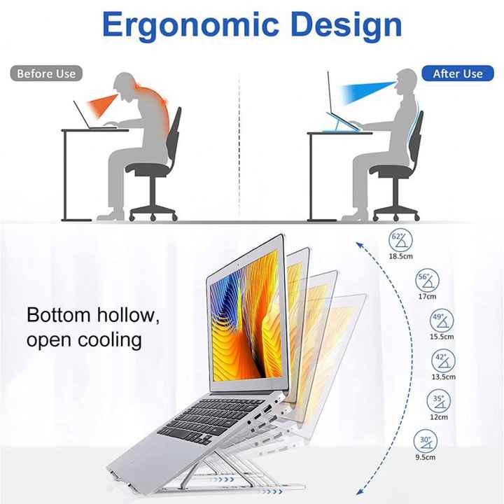 Support d'ordinateur portable pliable en métal réglable à 7 niveaux ...
