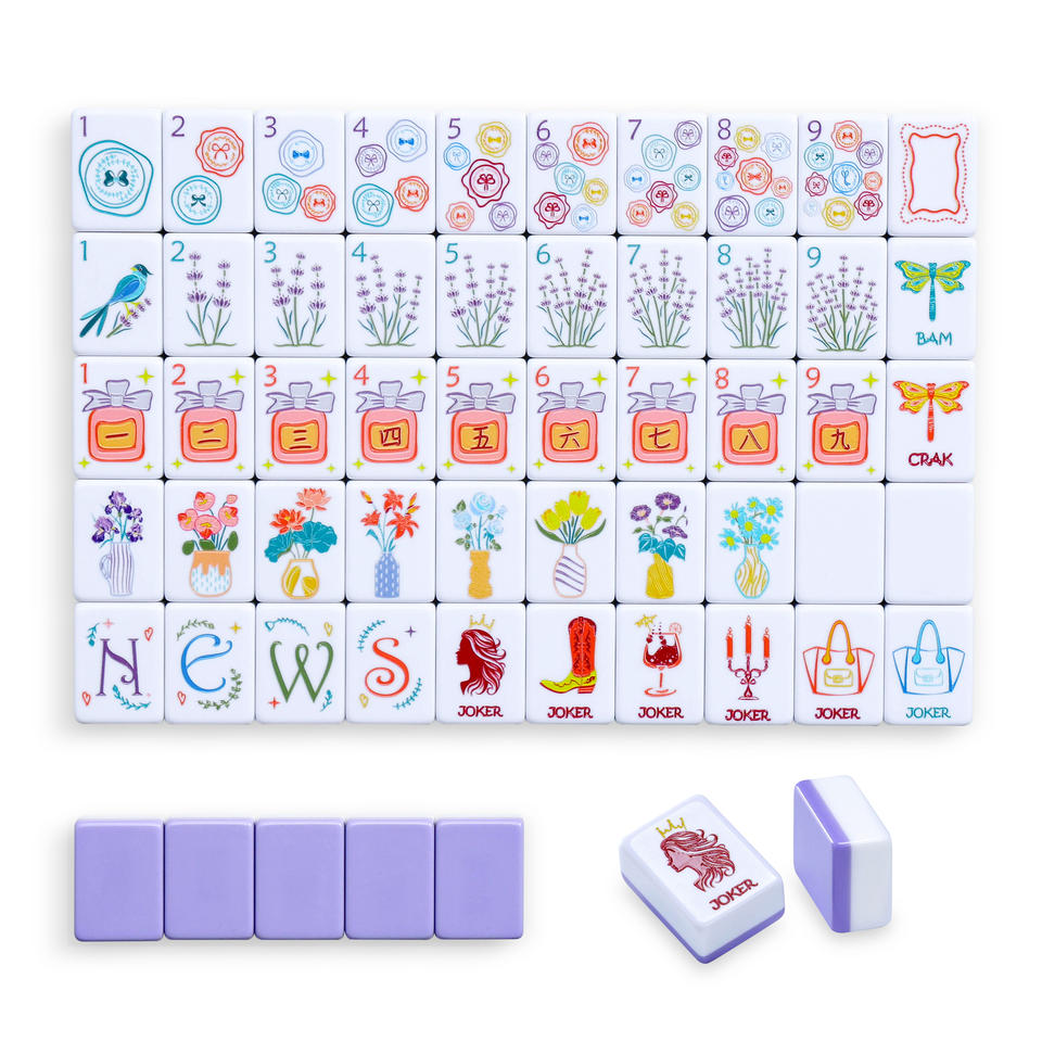 160 Purple Layered Mahjong Tiles Melamine America Mahjong Tiles Lady ...