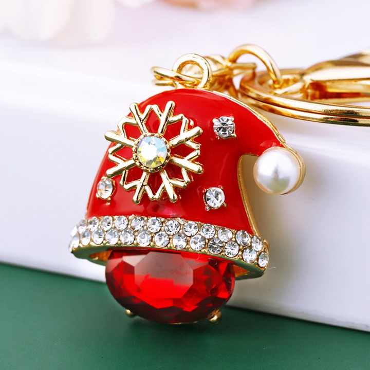 Diamond Christmas Keychain Bling Rhinestone Elk Deer Santa Claus ...